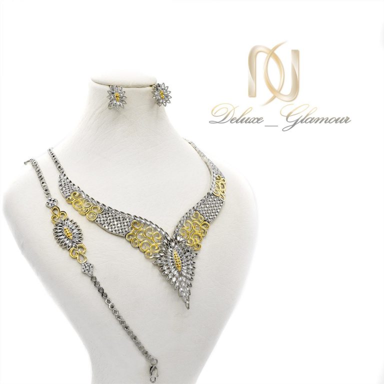 خرید سرویس نقره عروس طرح تراش دو رنگ Ns N461